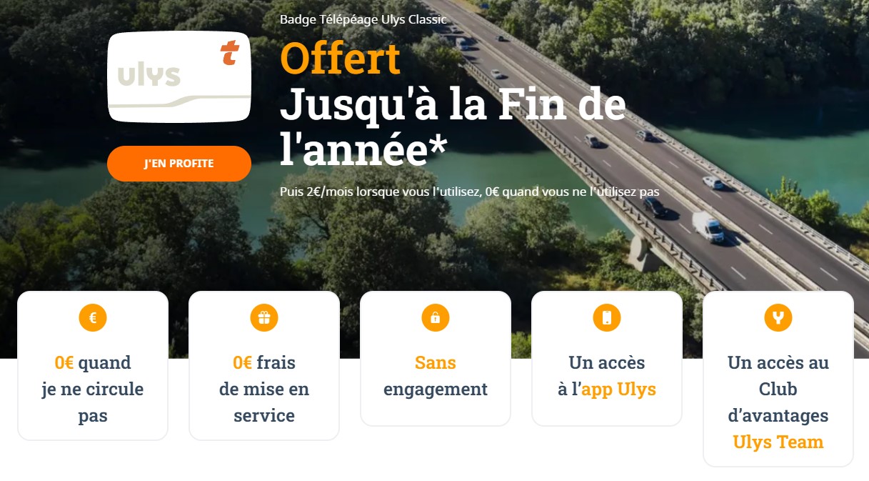 Télépéage : Ulys Classic est offert jusqu'à la fin de l'année, la ...
