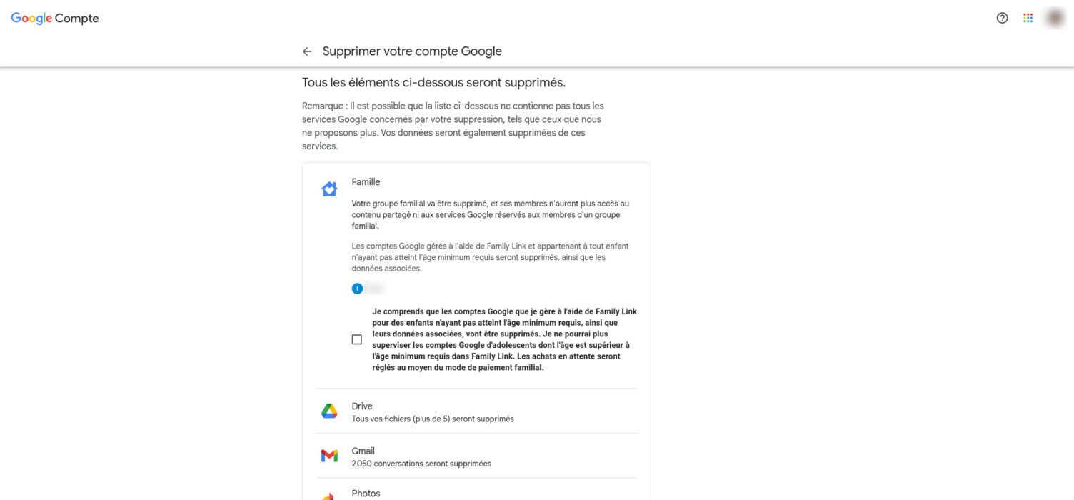 Comment supprimer un compte Google ou Gmail